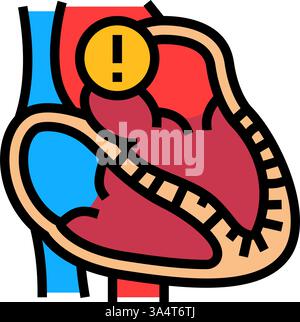 restrictive cardiomyopathy cardiology color icon vector illustration ...