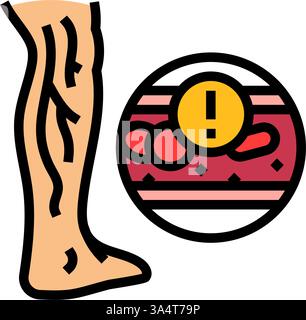 deep vein thrombosis cardiology disease line icon vector illustration ...