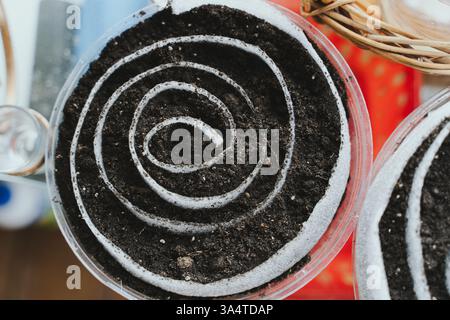 Preparation for growing seedlings. Roll of foam material for planting ...