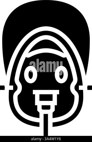oxygen mask cardiology glyph icon vector illustration Stock Vector ...