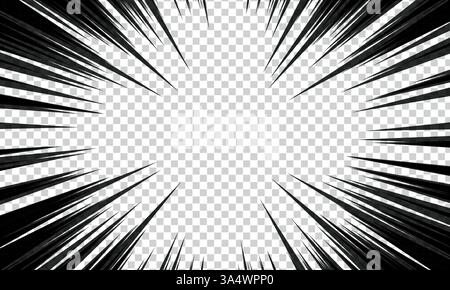 Comic concentration lines on transparent background Stock Vector Image ...