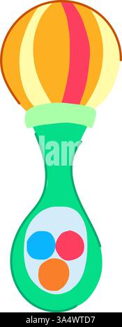 sensory baby rattle cartoon vector illustration Stock Vector Image ...