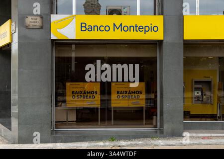 Banco Montepio logo sign. Montepio formerly Montepio Geral, is a ...