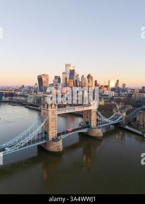 Tower bridge, London Tower, with surrounding skyscrapers of the ...