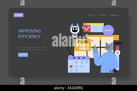 Business task management and solutions tools. Team challenge on right ...