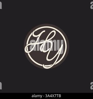 Initial letter HY monogram logo with simple and creative cirle line ...