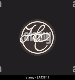 HC Initial letter circular line logo template vector with gradient ...