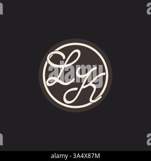 initial LK letter Logo Line Design Template Vector Stock Vector Image ...