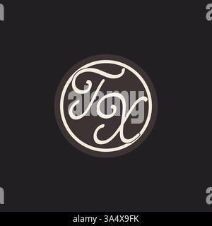 TX Initial letter circular line logo template vector with gradient ...