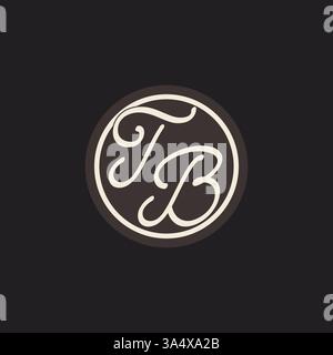 Initial letter T and B, TB monogram logo design with laurel wreath ...