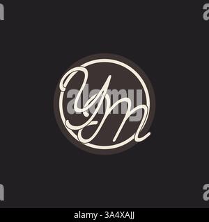 Y letter YM initial Logo Line Design Template Vector Stock Vector Image ...