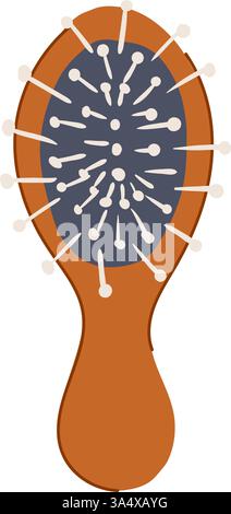 detangle hair brush wooden cartoon vector illustration Stock Vector ...