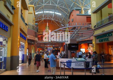 Inside the famous Dolphin Mall with its nice stores in Miami, Florida ...