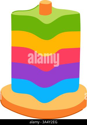 montessori stacking toy cartoon vector illustration Stock Vector Image ...