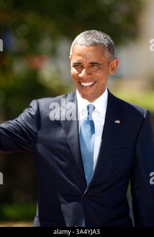 US President Barack Obama attends the bi-national France-USA ceremony ...
