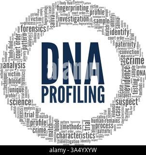 DNA Profiling vector illustration word cloud isolated on white ...