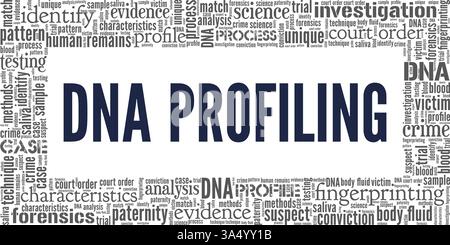 DNA Profiling vector illustration word cloud isolated on white ...