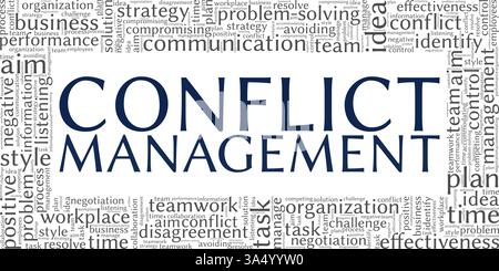 Conflict Management vector illustration word cloud isolated on white ...