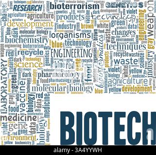 Biotechnology - Biotech vector illustration word cloud isolated on ...