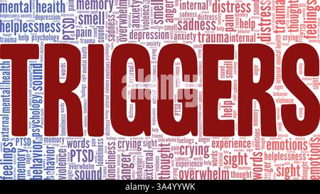 Emotional Triggers vector illustration word cloud isolated on white ...