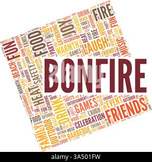 Bonfire vector illustration word cloud isolated on white background ...