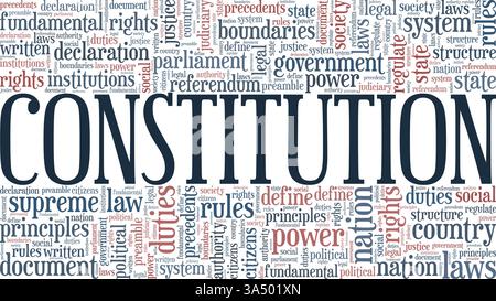 Constitution vector illustration word cloud isolated on white ...
