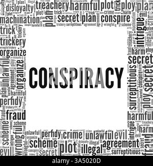 Conspiracy vector illustration word cloud isolated on white background ...