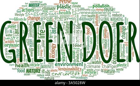Green Doer vector illustration word cloud isolated on white background ...