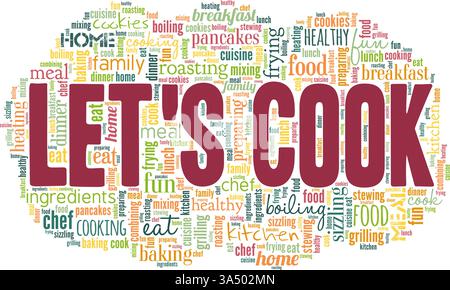 Let's Cook vector illustration word cloud isolated on white background ...