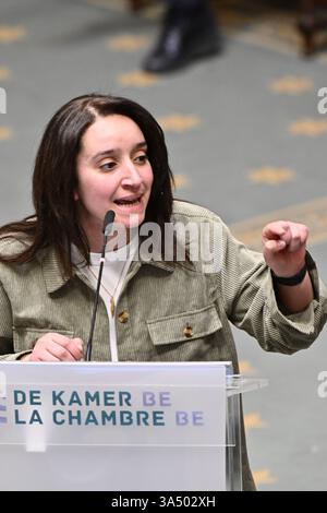 Ecolo's Rajae Maouane pictured during a plenary session of the Chamber ...