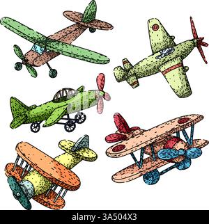 wingspan model airplane sketch hand drawn vector Stock Vector Image ...