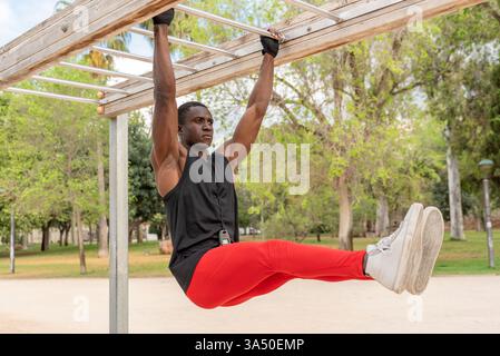 Male legs. Side view of the muscular legs of an athletic, physically ...