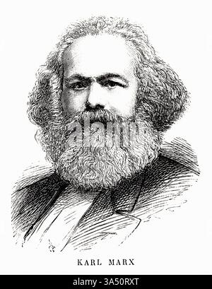 Karl Marx (1818-83 ) - Portrait, Historical engraving Stock Photo - Alamy