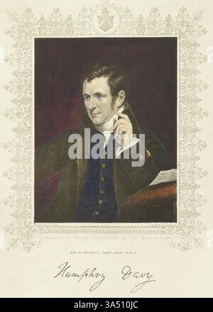 Portrait of Humphry Davy (1778-1829) - Historical engraving Stock Photo ...