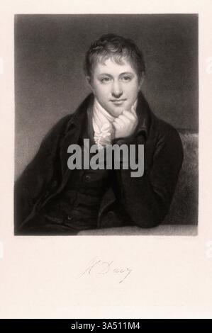 Humphry Davy (1778-1829) British chemist, 1800. Inventor of safety lamp ...