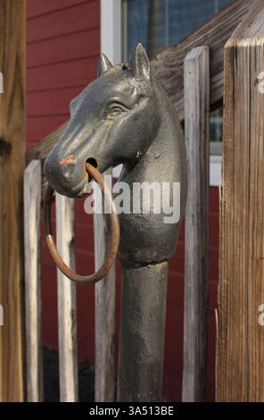 Antique Hitching Post Outside of Historic Building in Rural East Texas ...