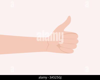 Human hand showing thumbs up gesture. Flat vector illustration Stock ...