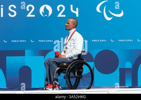 Sergio Garrote of Spain, gold medalist in the men's H-2 Individual time ...