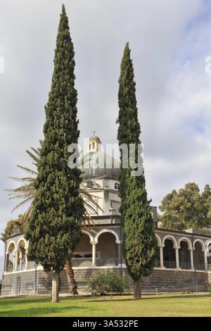 The dome of basilica is surrounded by a gallery with columns. Church ...