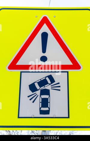 Traffic sign warning drivers of possible farm tractor drivers in the ...