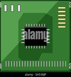 trace circuit board cartoon vector illustration Stock Vector Image ...