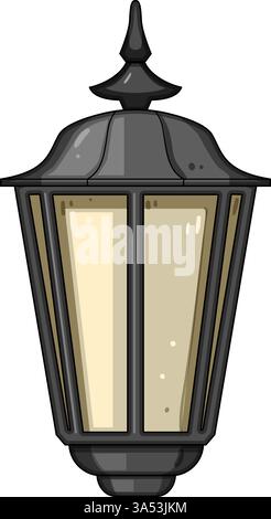 fixture exterior lamp cartoon vector illustration Stock Vector Image ...