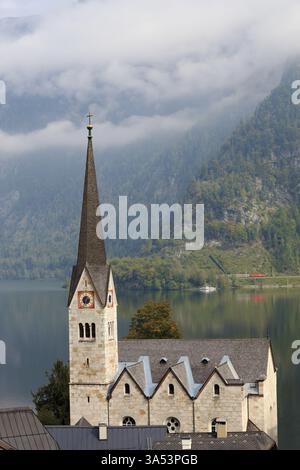 A beautiful shot of urban opposite buildings with flags in Oldtown ...