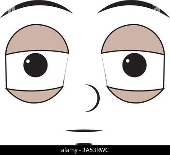 Flat boring expression emote avatar Stock Vector Image & Art - Alamy