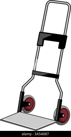 mobility hand cart cartoon vector illustration Stock Vector Image & Art ...