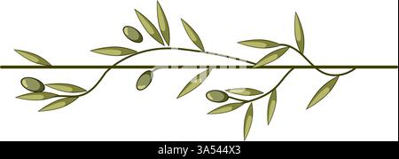 antipasto olive border divider cartoon vector illustration Stock Vector ...