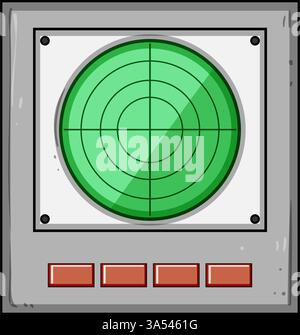 small retro control panel cartoon vector illustration Stock Vector ...