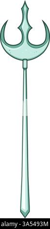 artifact trident magic cartoon vector illustration Stock Vector Image ...