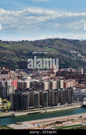 Aerial view of the buildings of Bilbao city in Basque Country Stock ...