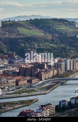 03-07-2025, Bilbao, Vertical view of the Iberdrola tower and Bilbao ...